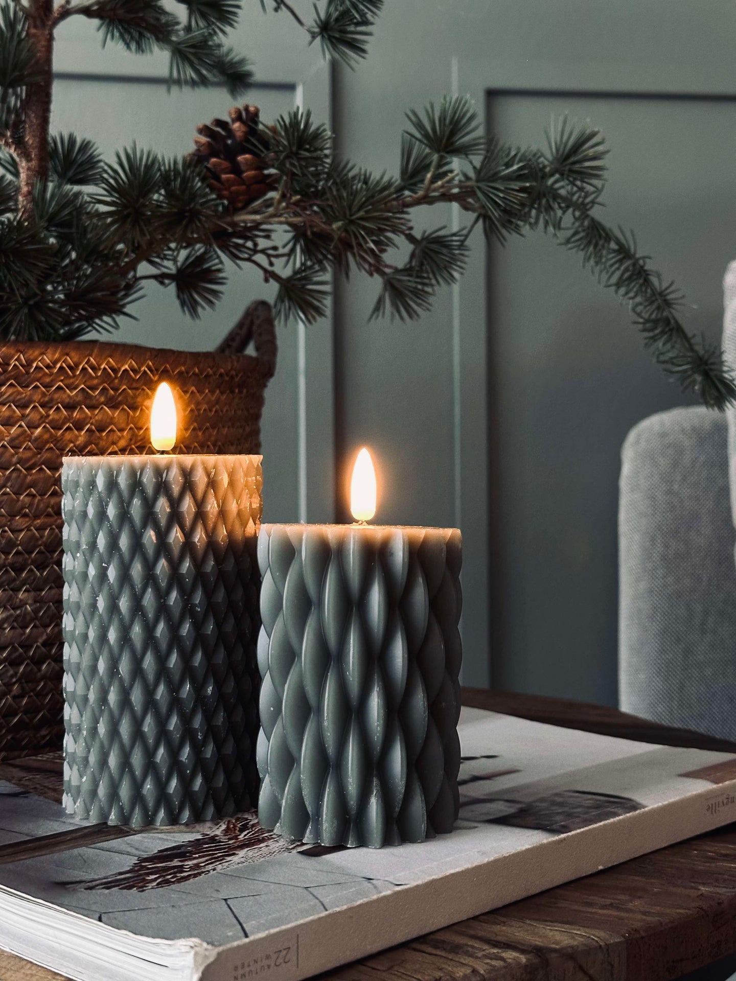 LED Blockljus / Design – 2 st Grön | Med fjärrkontroll – VIAMAJA.SE