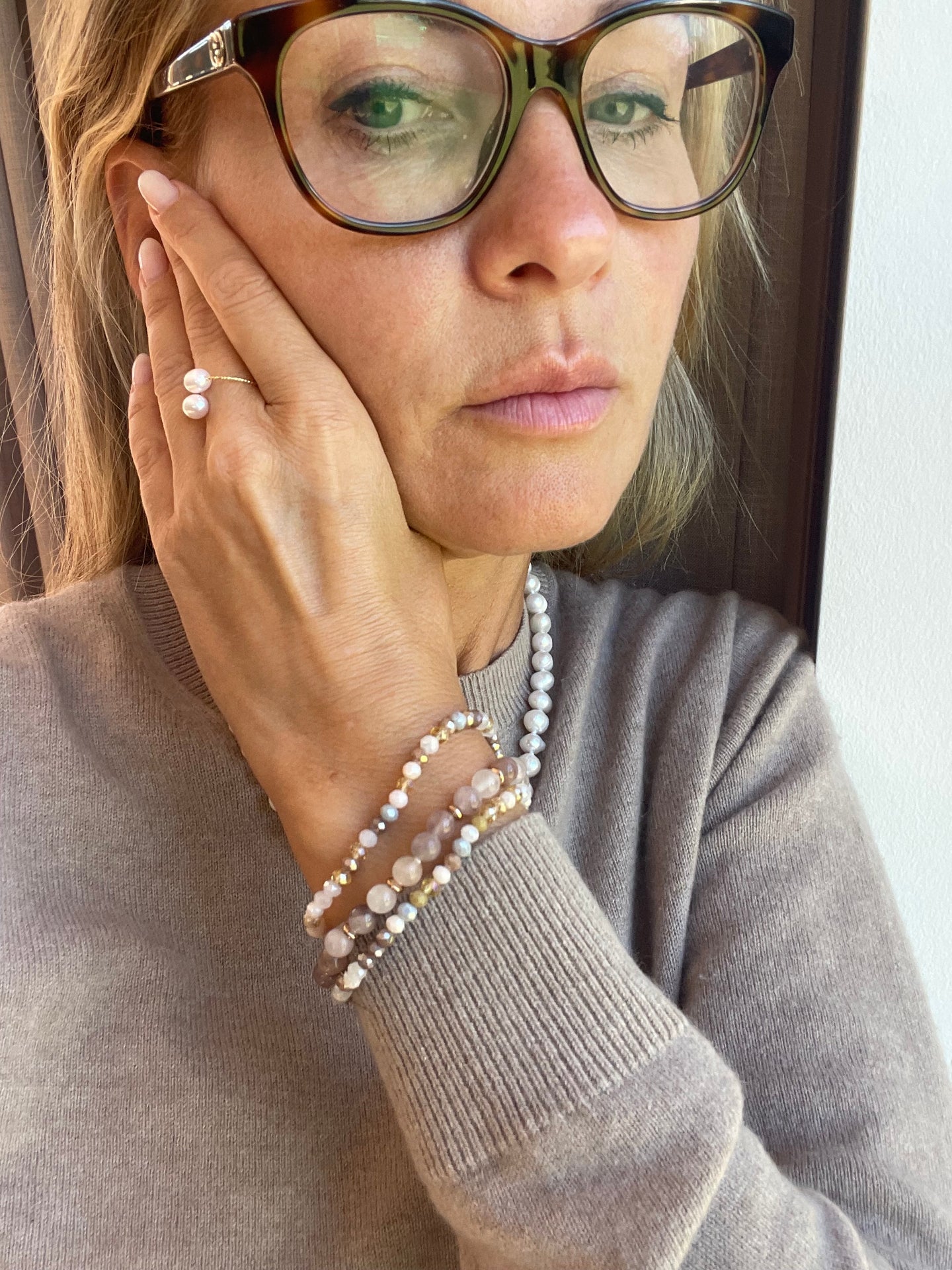 Luna Blush Mix Armband – Set med 3 st | Elegant stil – VIAMAJA